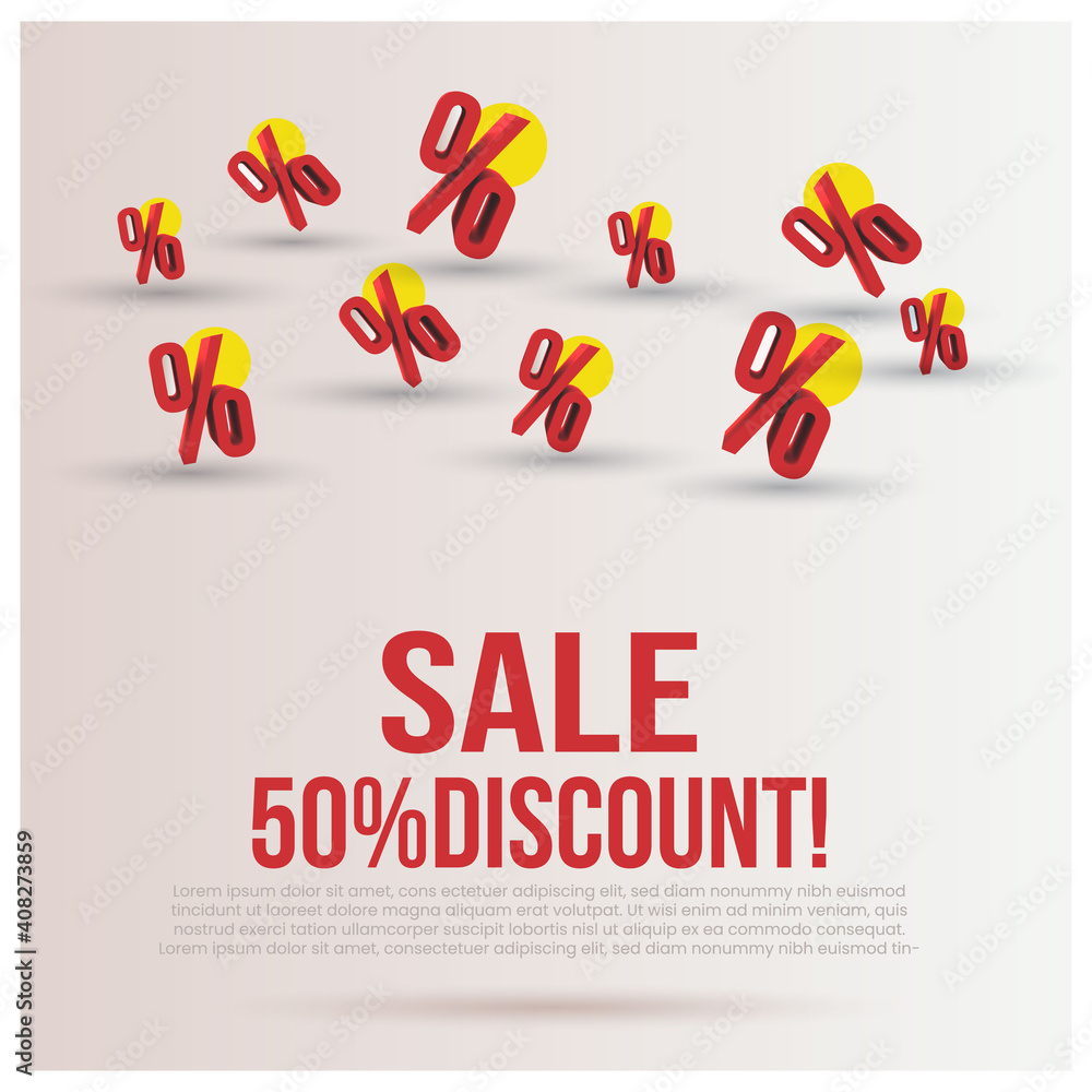 Sale. Sale poster. Sale 50% discount Facebook and Instagram post ...
