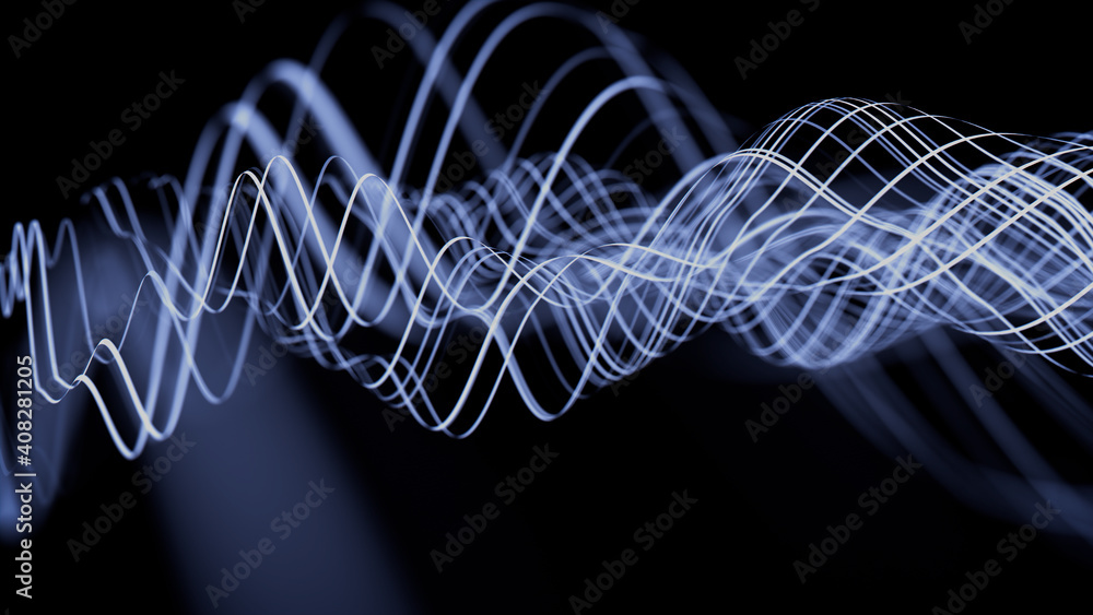 Abstract 3D Technology concept. Big Data and Artificial Intelligence ...