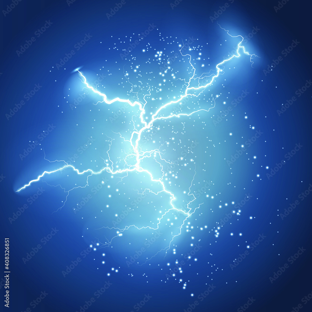 Lightning flash light thunder sparks on a transparent background.Fire ...