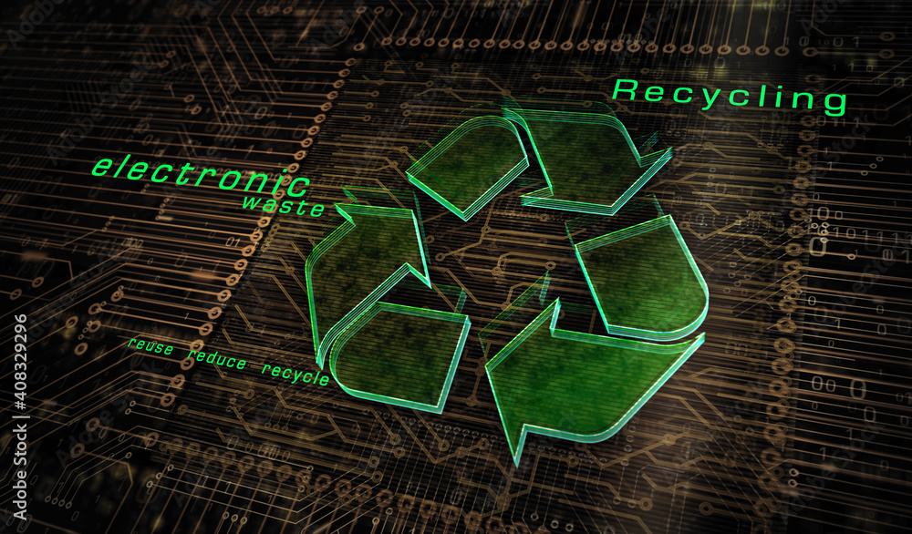 Recycling symbol digital 3d illustration Stock Illustration | Adobe Stock