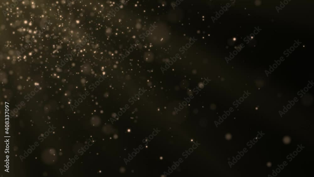Gold glitter background with sparkle shine light confetti. Abstract motion background shining ...