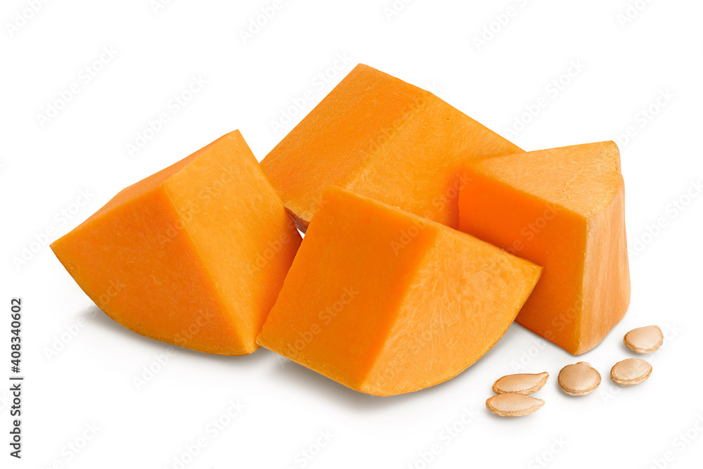 butternut squash slice isolated on white background with clipping path ...