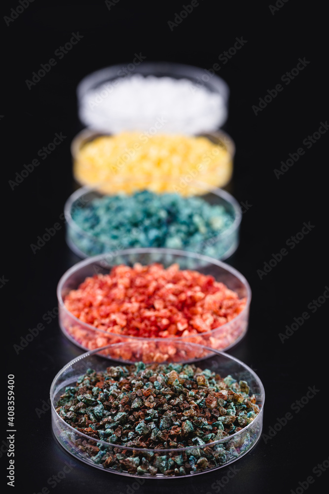 Molten chloride salts, crystals and crystallized rare earth sediments ...