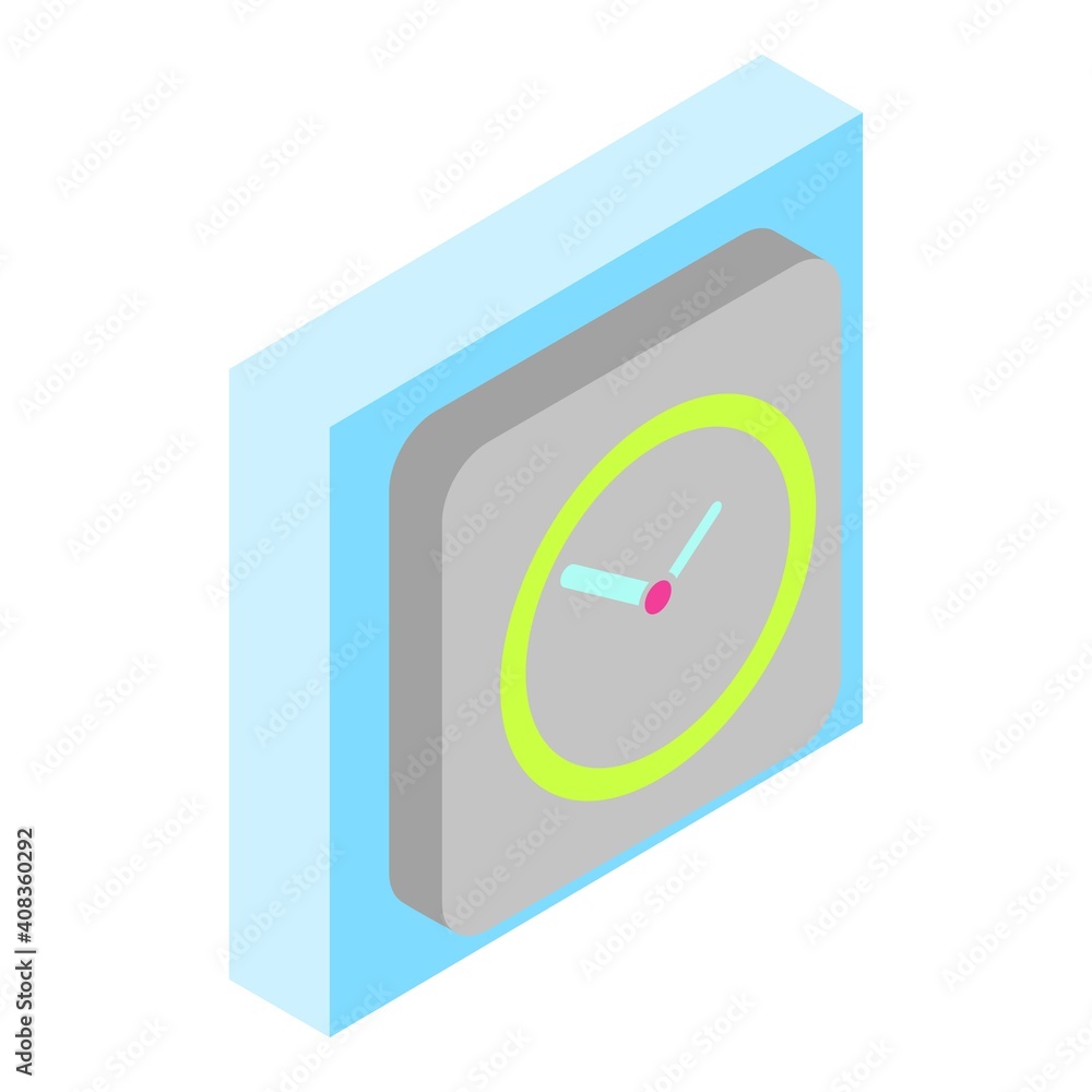 Stylish clock icon. Isometric illustration of stylish clock vector icon ...