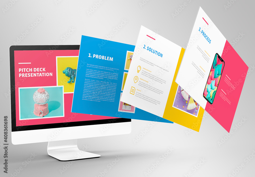 Colorful Business Pitch Deck Layout Stock Template | Adobe Stock