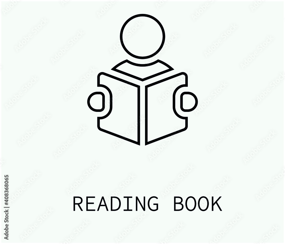 reading book vector icon. Editable stroke. Symbol in Line Art Style for ...