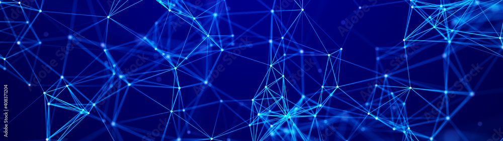Abstract digital background of points and lines. Glowing plexus. Big data. Network or connection ...