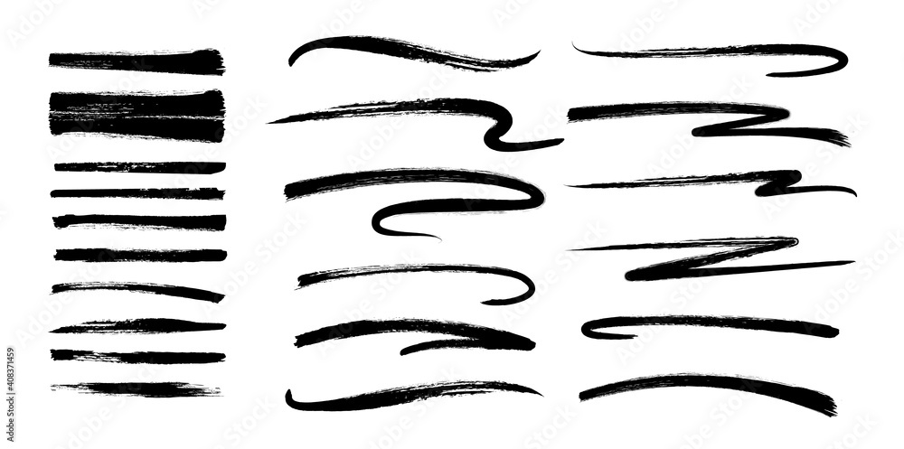 swash vector illustration. set of grunge black brushes. design elements ...