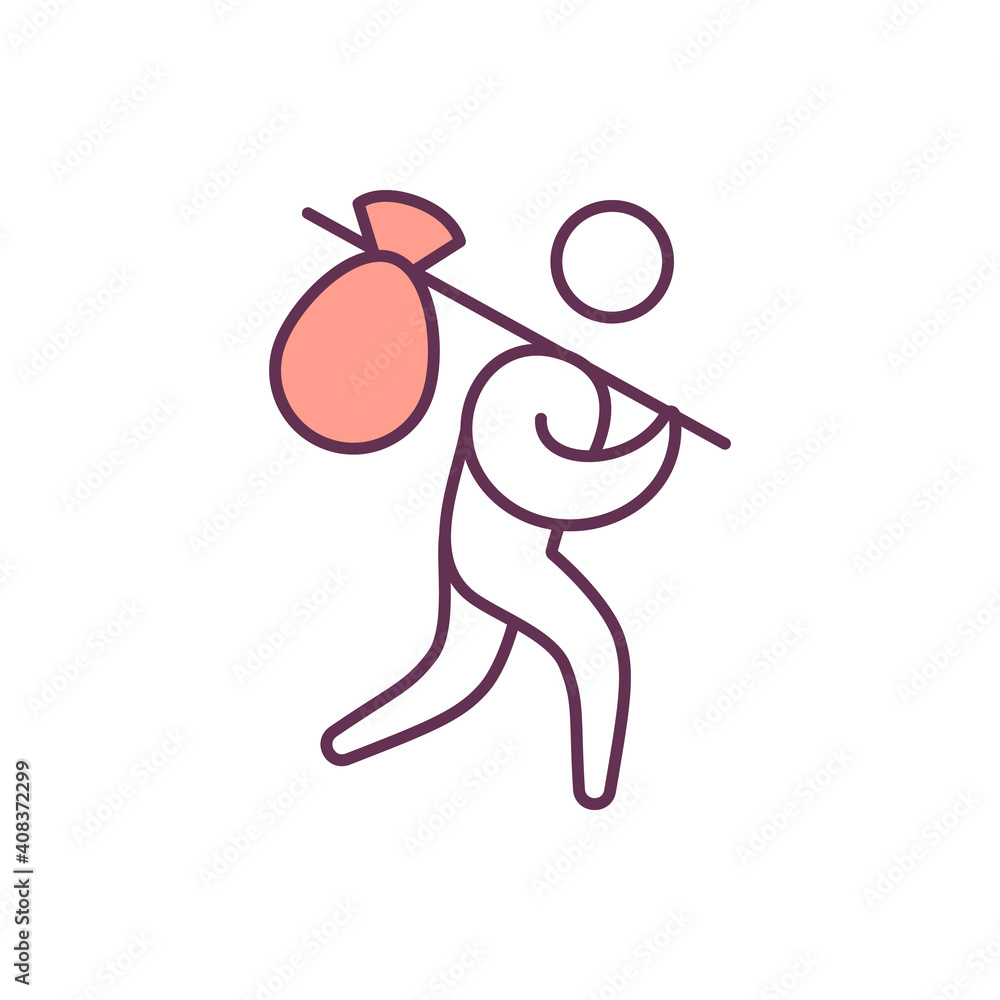 Laying Off Employees RGB color icon. Cost reduction. Staff downsizing ...