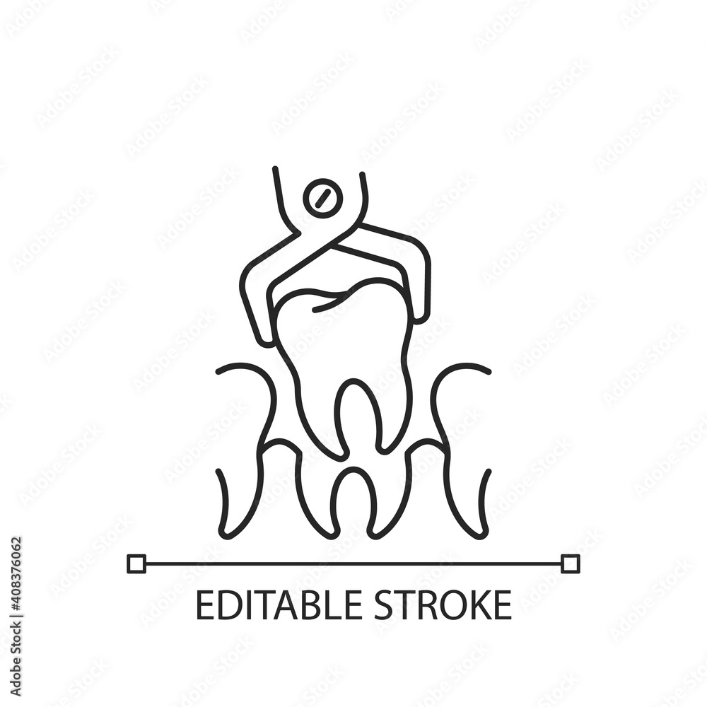 Dental surgery linear icon. Dentistry surgery instruments. Instruments ...