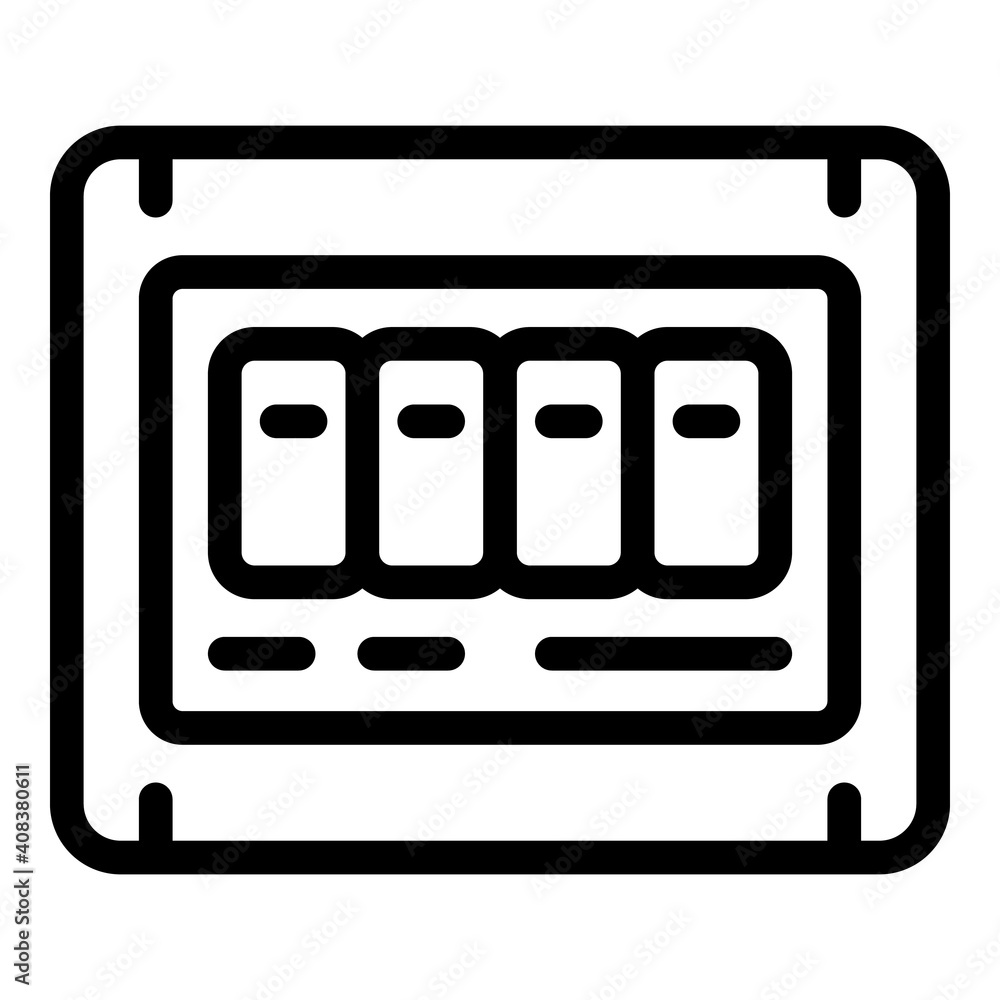 Fuse box icon. Outline fuse box vector icon for web design isolated on ...