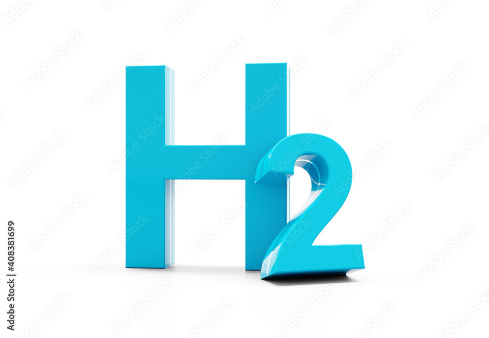 H2 - Blue Hydrogen molecule symbol on white background Stock Illustration | Adobe Stock