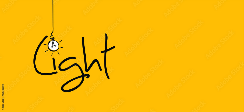 Slogan light. Comic brain electric lamp idea doodle. FAQ, business ...