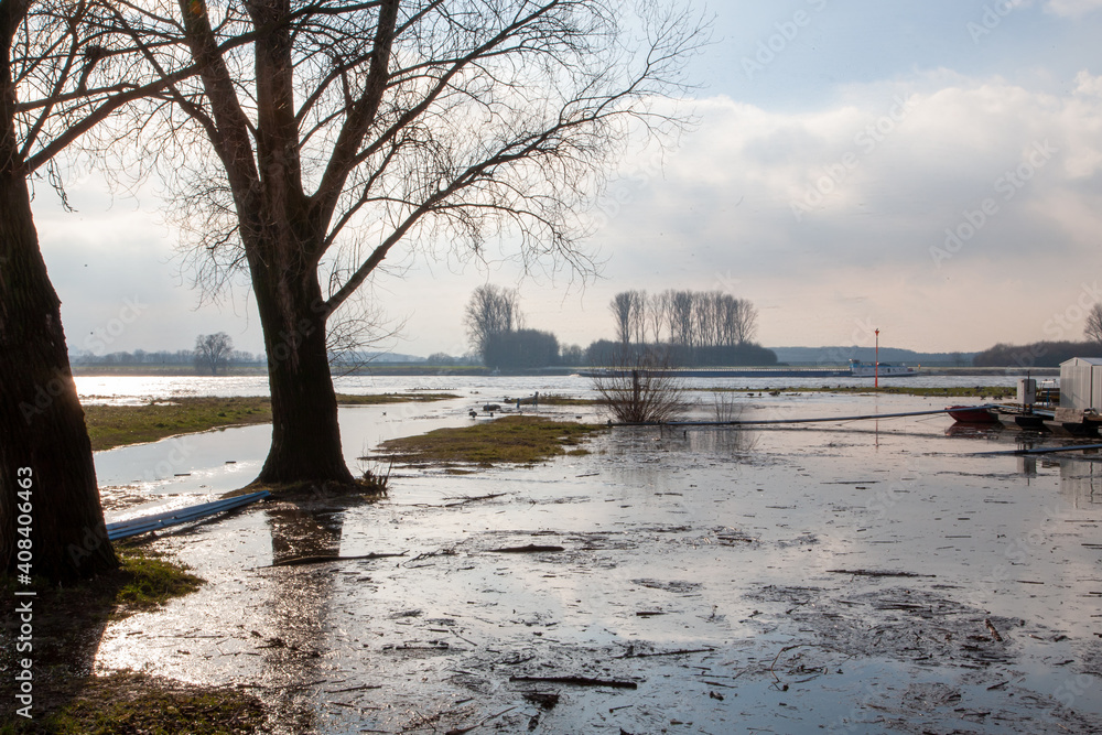 Poster Hochwasser am Rhein in Hitdorf – Tableau | Europosters