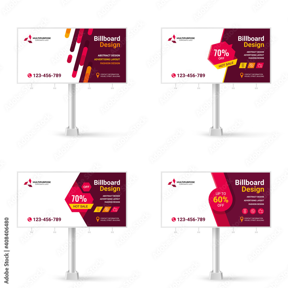 Collection of banner design, creative set of Billboard design for ...