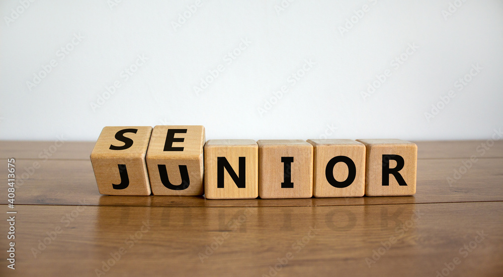 From junior to senior symbol. Turned cubes and changed the word 'junior ...