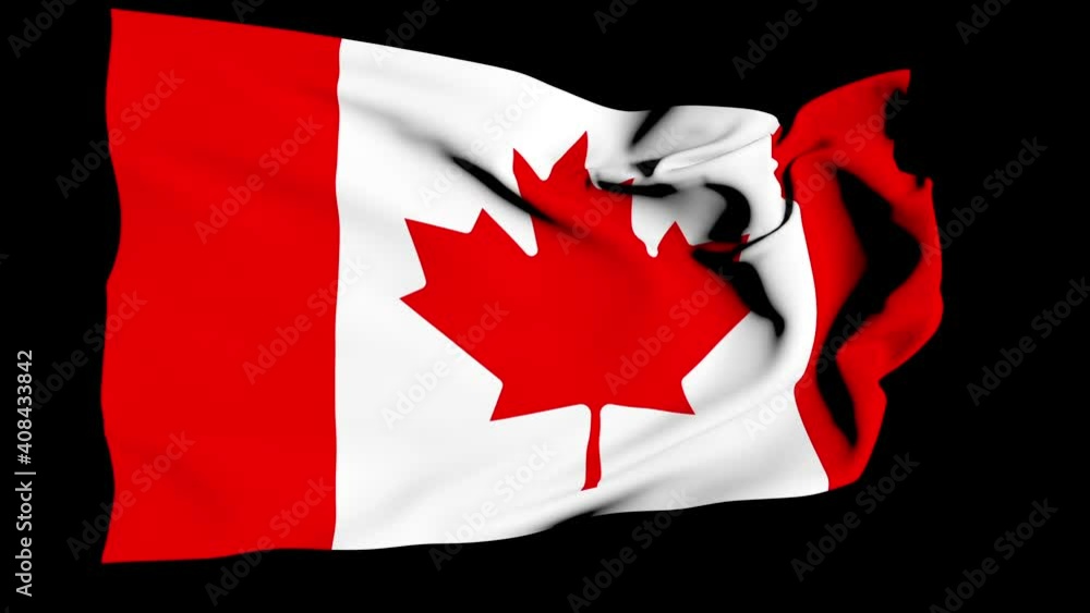 Canadian Flag Waving Video with Black Background Stock Video | Adobe Stock