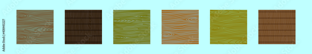 set of wood grain cartoon icon design template with various models. vector illustration isolated ...