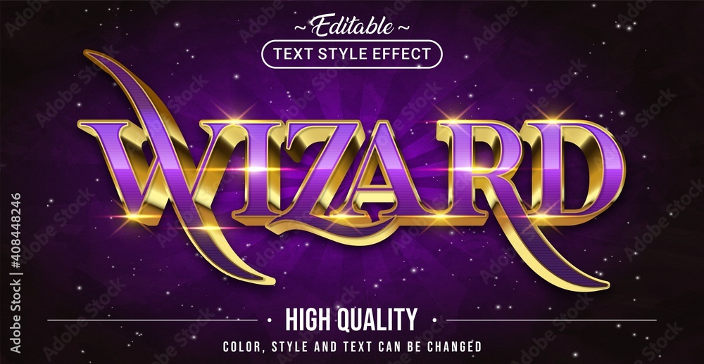 Editable text style effect - Wizard text style theme. Stock Vector ...