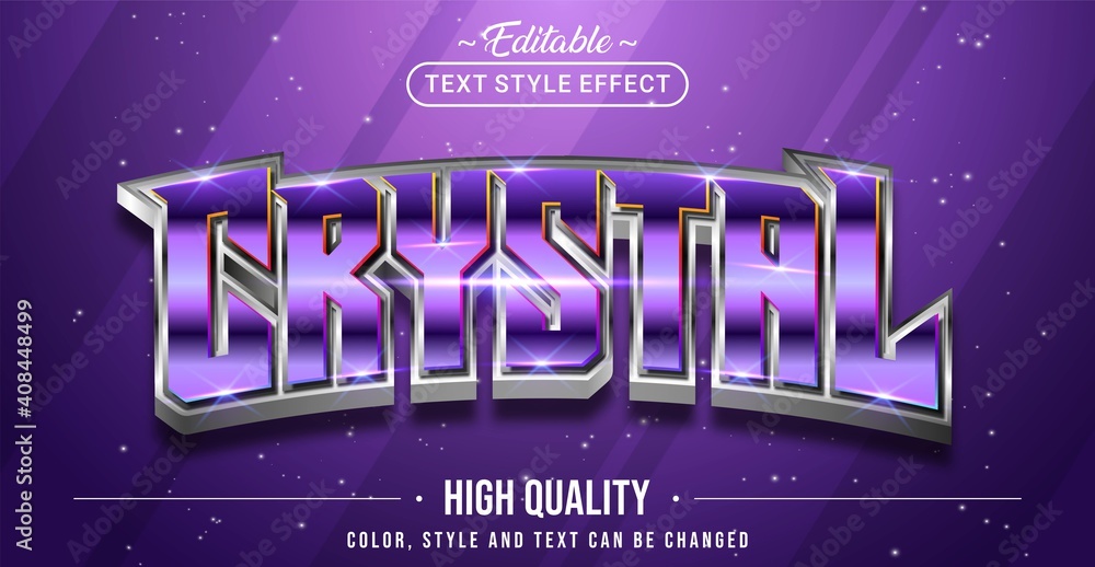 Editable text style effect - Crystal text style theme. Stock Vector ...