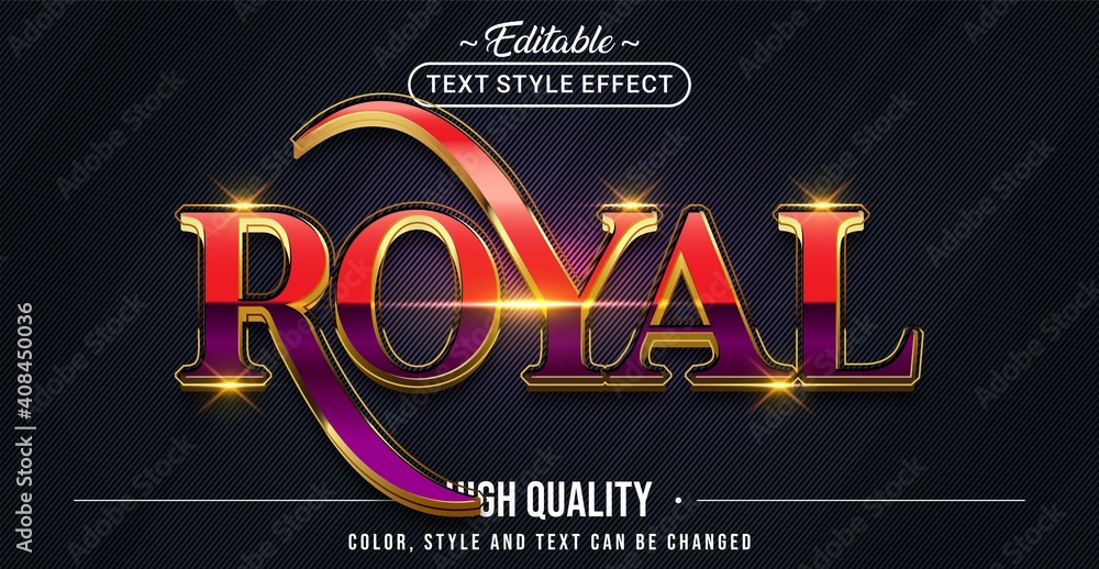 Editable text style effect - Royal text style theme. Stock Vector ...
