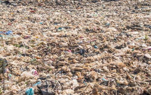 garbage dump pile in trash dump or landfill,truck is dumping the gabage ...