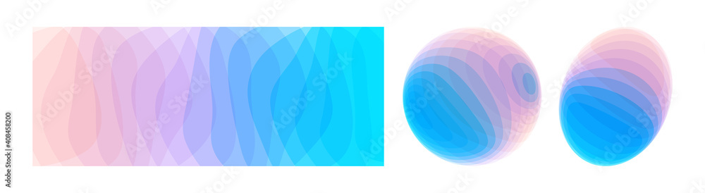 Abstract wavy background with dynamic effect. Set of various overlapping elements. Modern screen ...