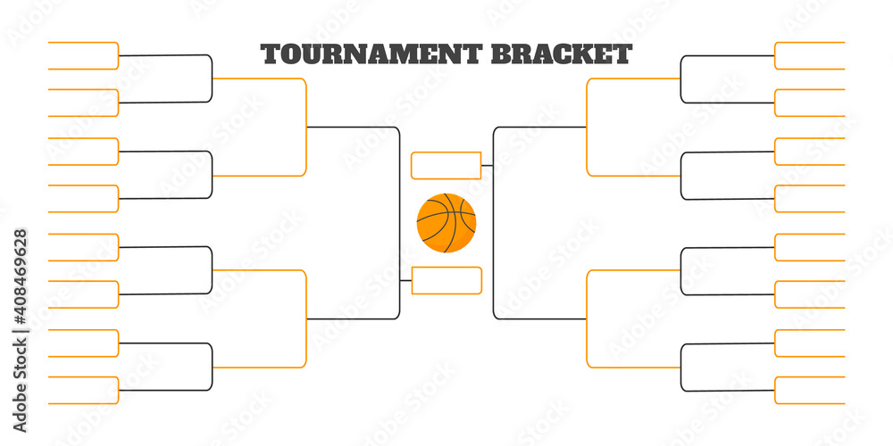 32 team tournament bracket championship template flat style design ...