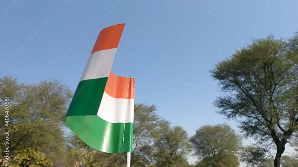 Vidéo Stock Rotating Indian Flag or Tringa in clockwise motion. 4k ...