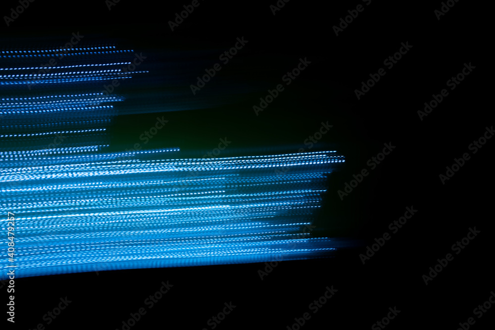 blue dashed lines of lights on a black background Stock Illustration ...