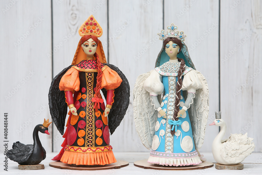 Plasticine modelling clay. Figures of russian women. Developing ...