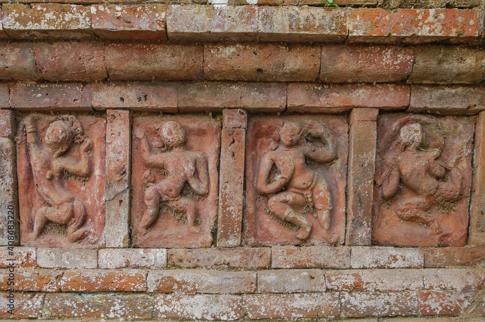 Carved terracotta plaques representing dancers on UNESCO World Heritage ...