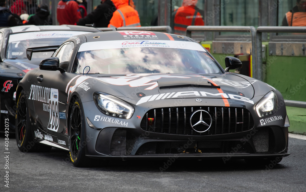 Racing car Mercedes AMG touring supercar Stock Photo | Adobe Stock