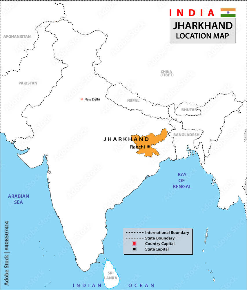 Jharkhand map Stock Illustration | Adobe Stock
