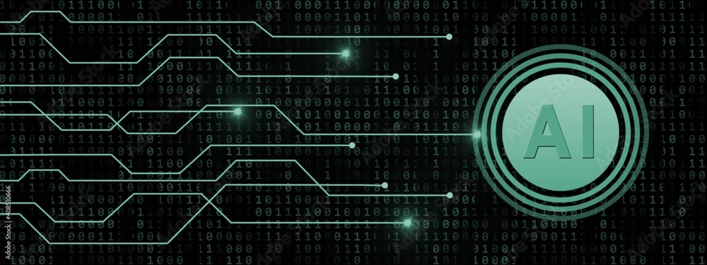 AI Artificial Intelligence - symbol on button with information ...