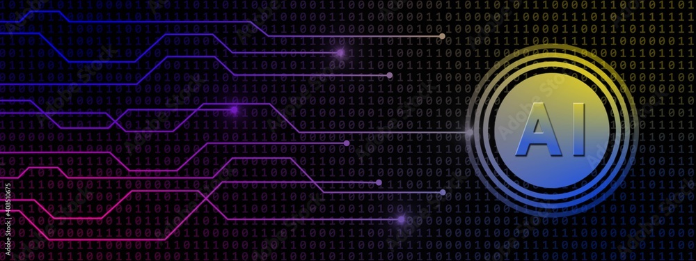 AI Artificial Intelligence - symbol on button with information ...