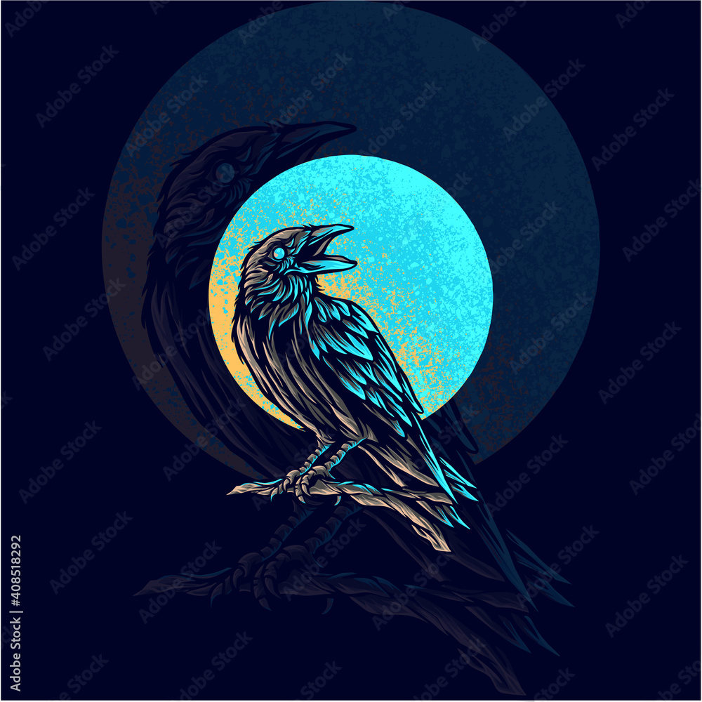 raven animal mascot logo illustration Stock Vector | Adobe Stock