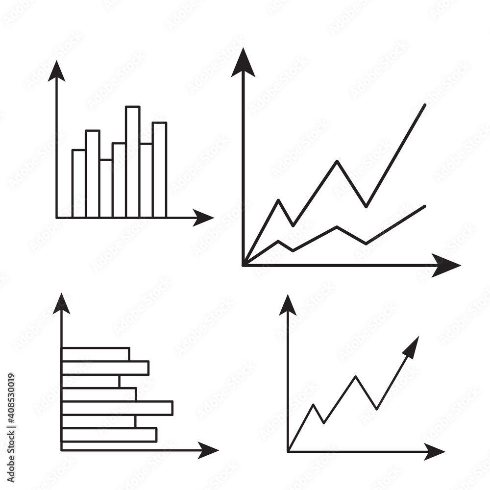 Sketch business graphic. Charts vector doodle infographics Stock Vector ...