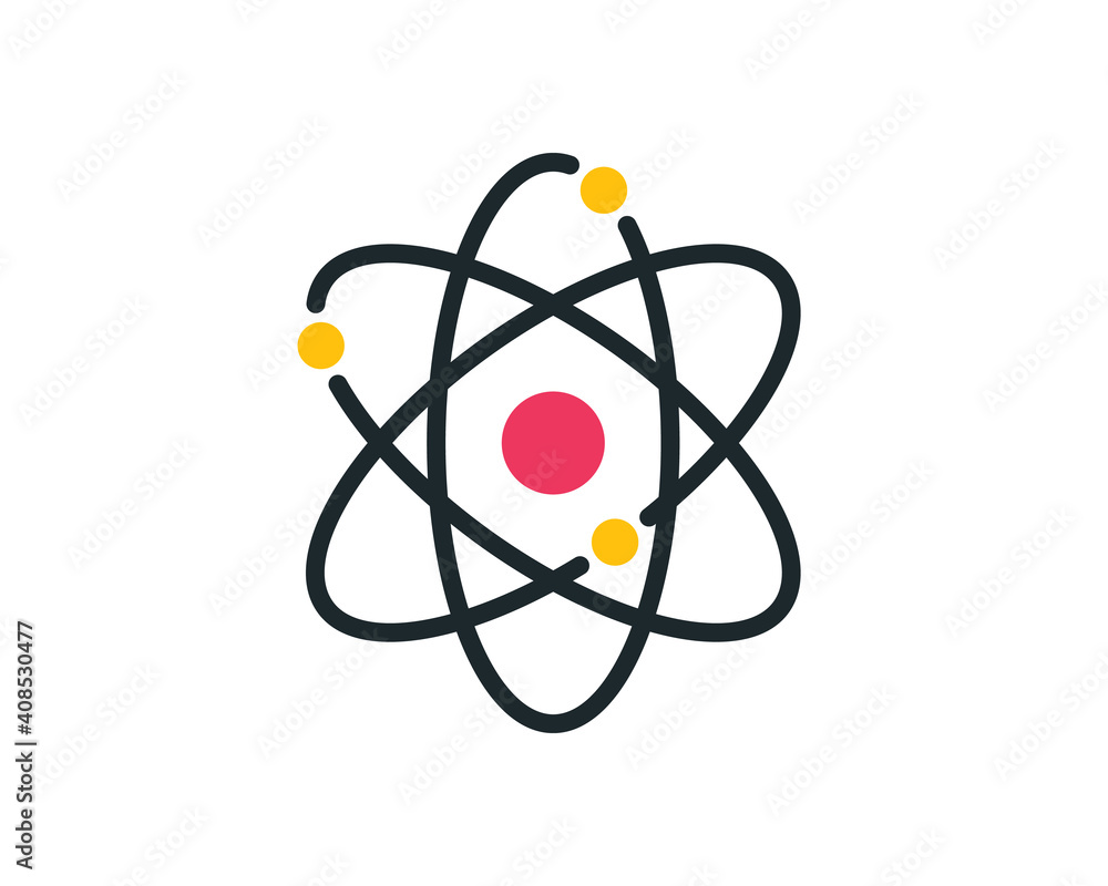 Atom Icon vector. Simple flat symbol. Perfect colour pictogram ...