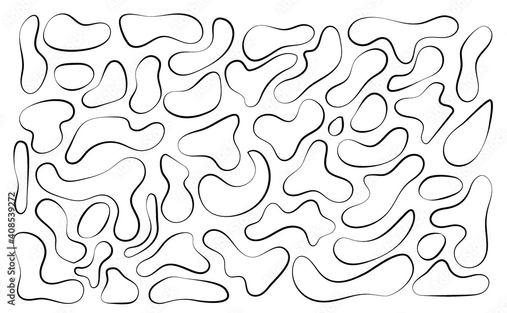 Irregular blob, set of abstract organic shapes. Abstract irregular ...