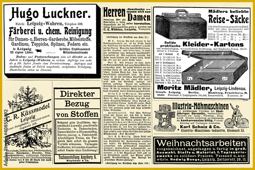 Commercial advertising page in German with many promotion banners and ...