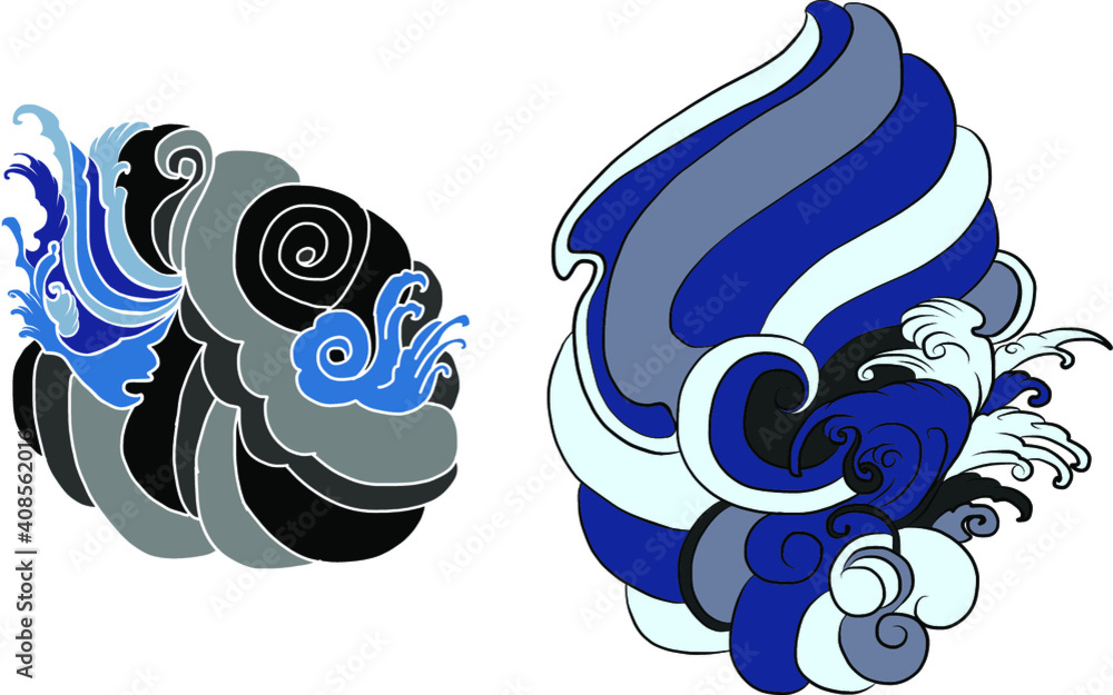 water splash and Japanese wave for tattoo.Japanese wave for tattoo ...