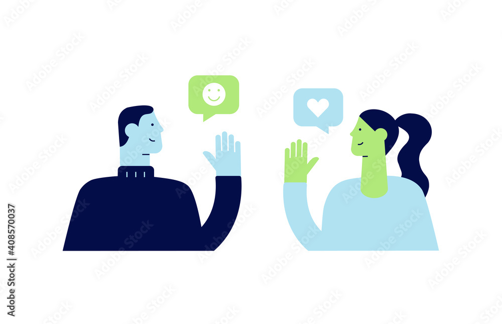 Two People Saying Hello