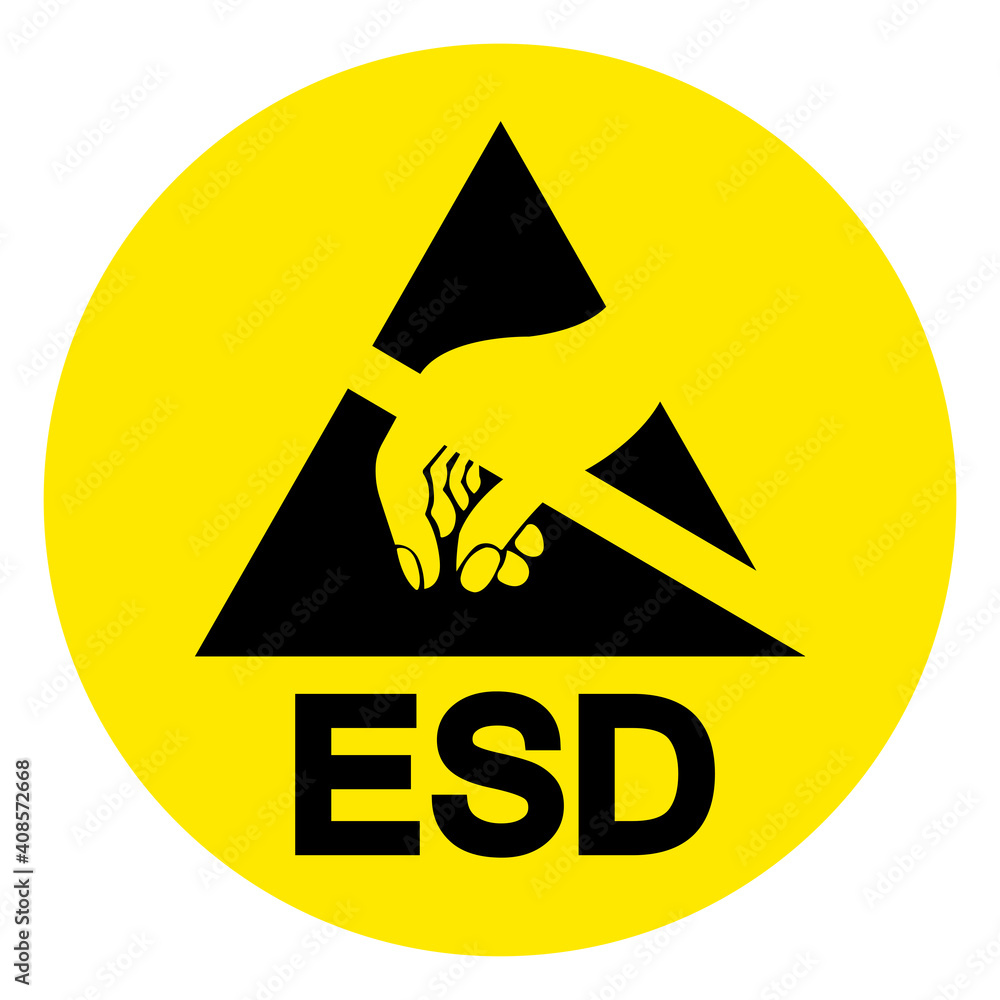 ESD Area Symbol Sign, Vector Illustration, Isolated On White Background Label .EPS10 Stock ...