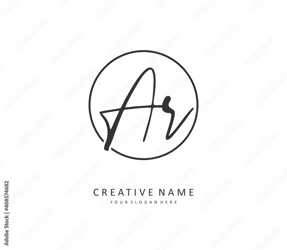 AR Initial letter handwriting and signature logo. A concept handwriting ...