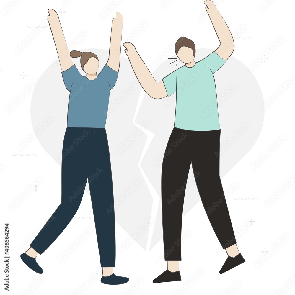 Angry people during conflict, disagreement, and quarrels. People ...