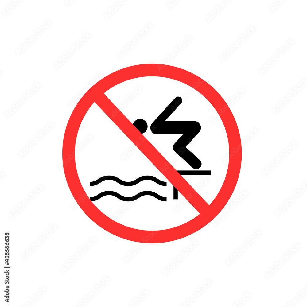 Do not jump stop sign. Clipart image. icon. Clipart image isolated on ...