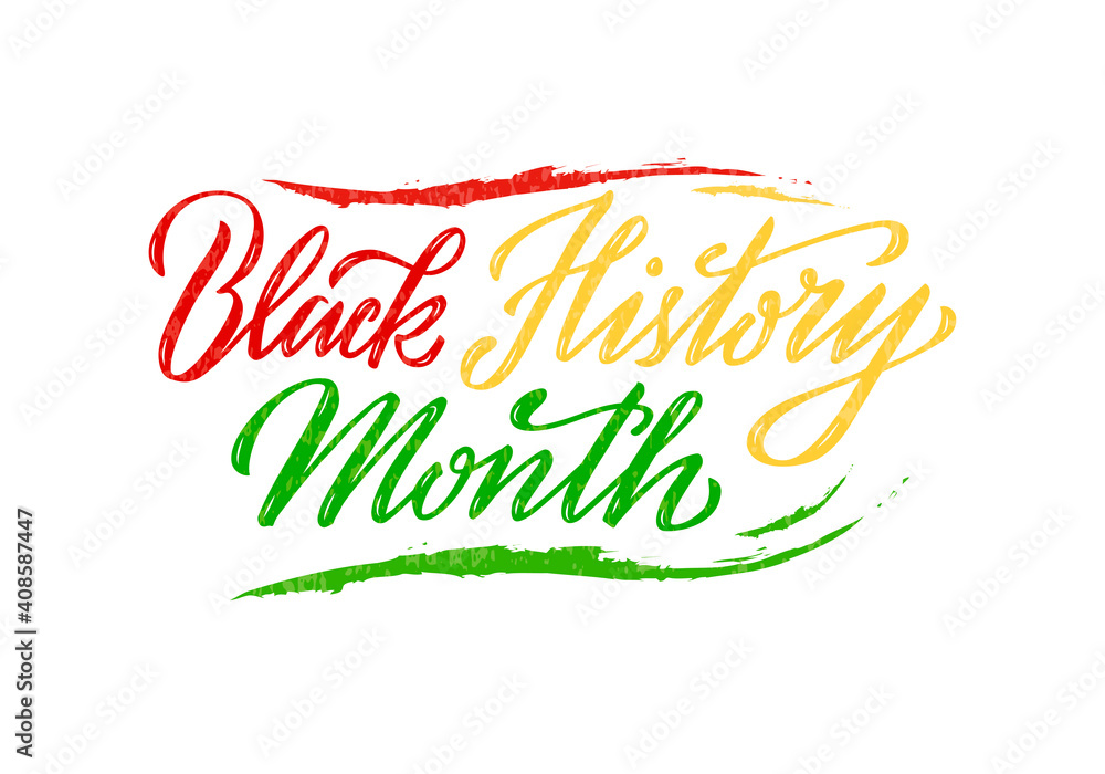 Vector illustration of black history month lettering for banner ...