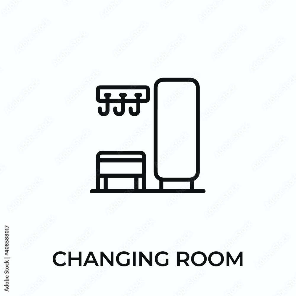 changing room icon vector. changing room sign symbol for modern design ...
