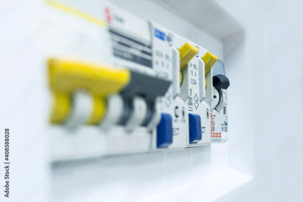 electrical distribution board, circuit breakers, residual current ...